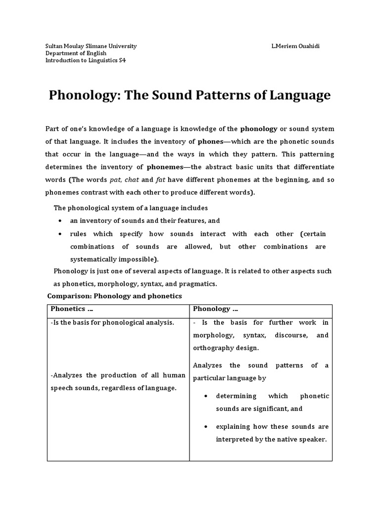 Phonology: The Sound Patterns of Language | PDF | Phoneme | Phonology