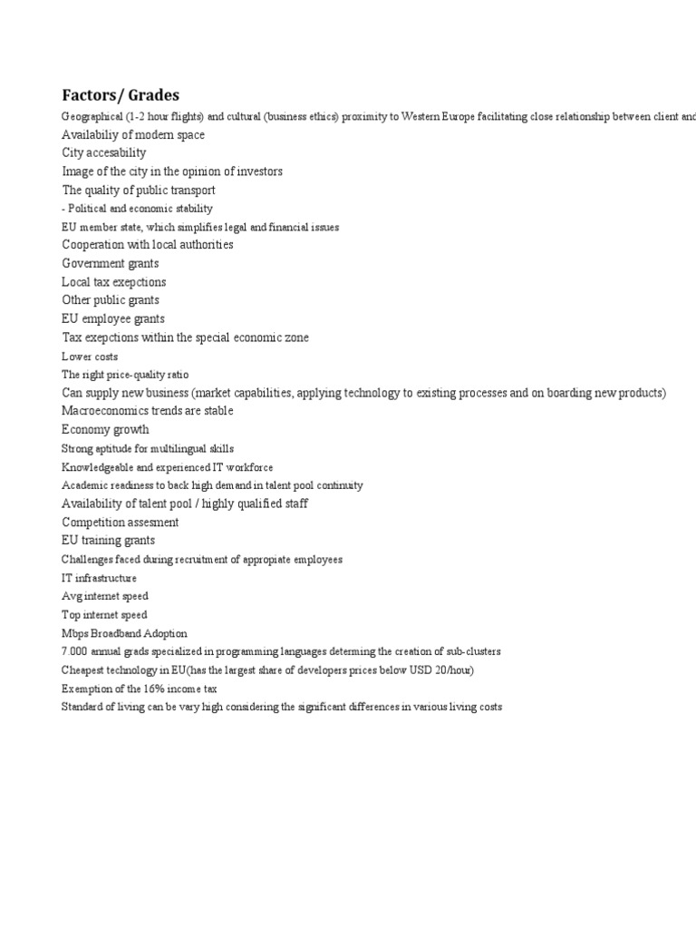Analysis of Factors to Consider When Evaluating a Location for Offshore ...
