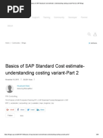 SAP Standard Cost Estimate Basics | PDF | Valuation (Finance) | Cost