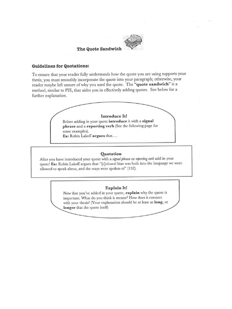 The Quote Sandwich and Practice | PDF