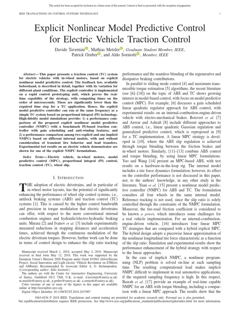 Explicit Nonlinear Model Predictive Control | PDF | Mathematical Optimization | Control Theory