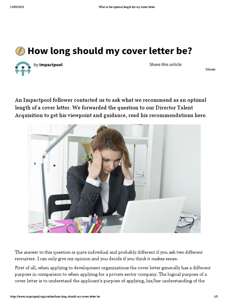 What Is The Optimal Length For My Cover Letter | PDF | Learning ...