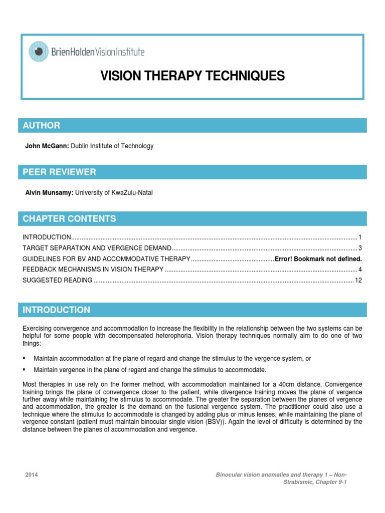 09 Vision Therapy Techniques PDF | PDF | Stereoscopy | Imaging