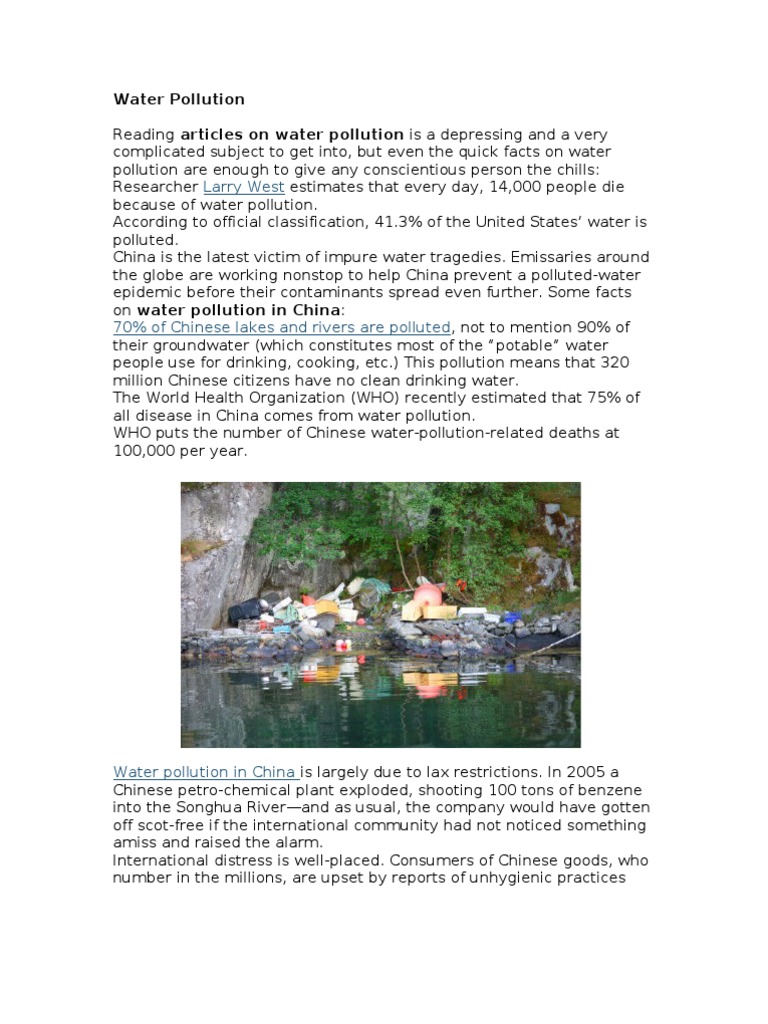 Impact of Water Pollution on Health | PDF | Polycyclic Aromatic ...