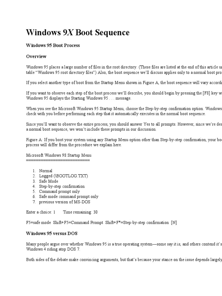 Boot Process 95 & 98 | PDF | Command Line Interface | X86 Architecture