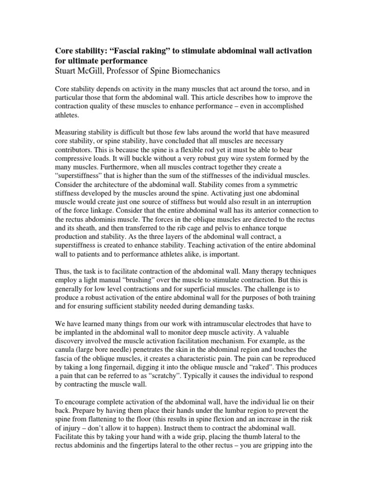 05-Core Stability PDF | PDF | Abdomen | Musculoskeletal System