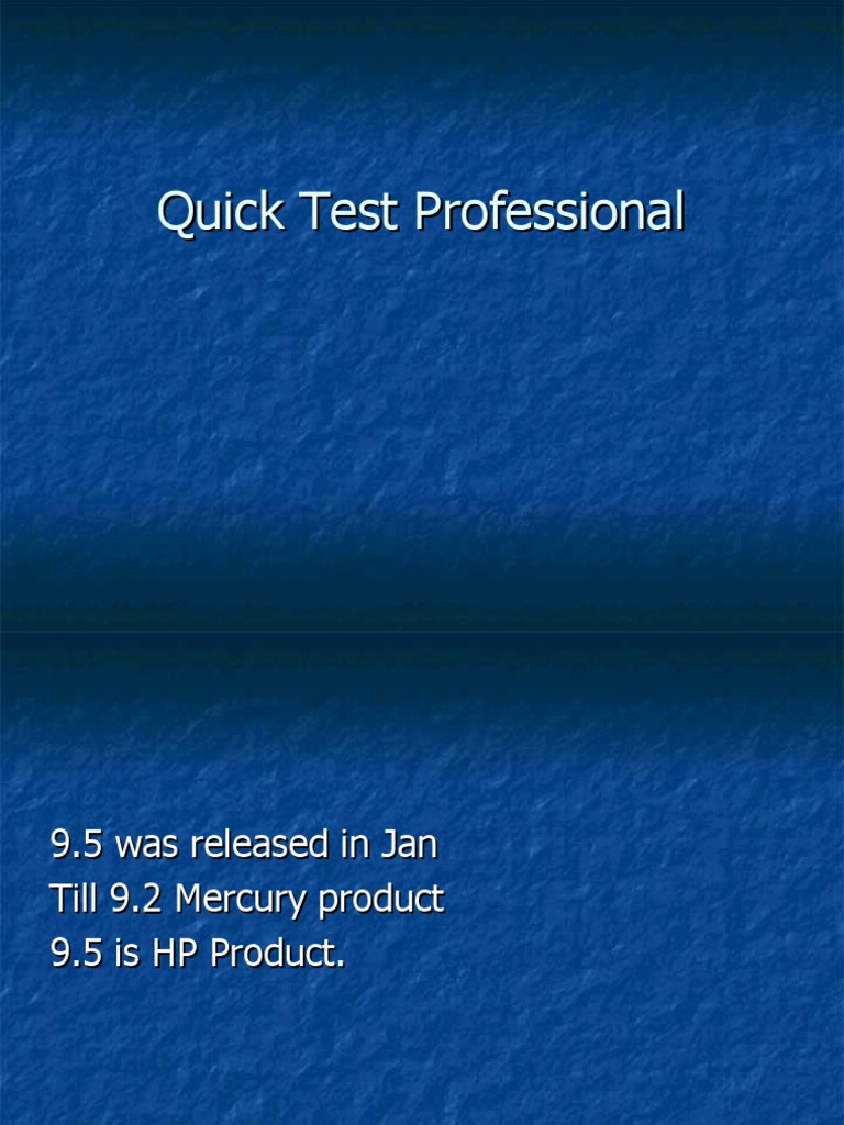 Quick Test Professional | Download Free PDF | Graphical User Interfaces ...