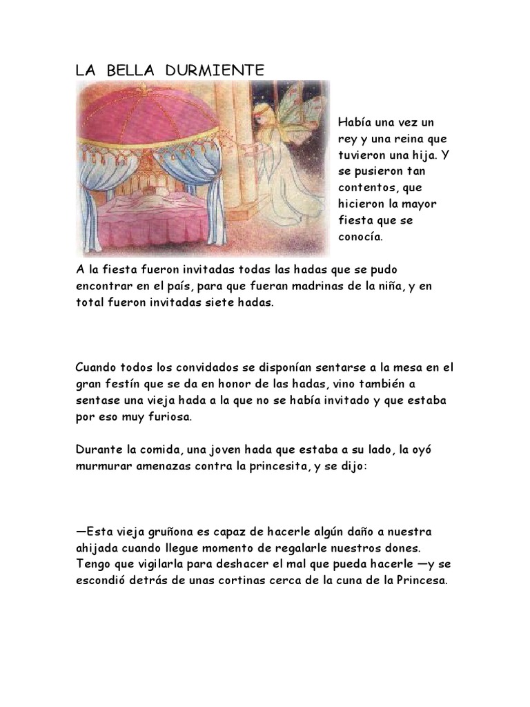 La Bella Durmiente: Resumen del Cuento | PDF | Bella Durmiente | Castillo