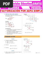 Método de Aspa Simple | PDF | Factorización | Matemáticas