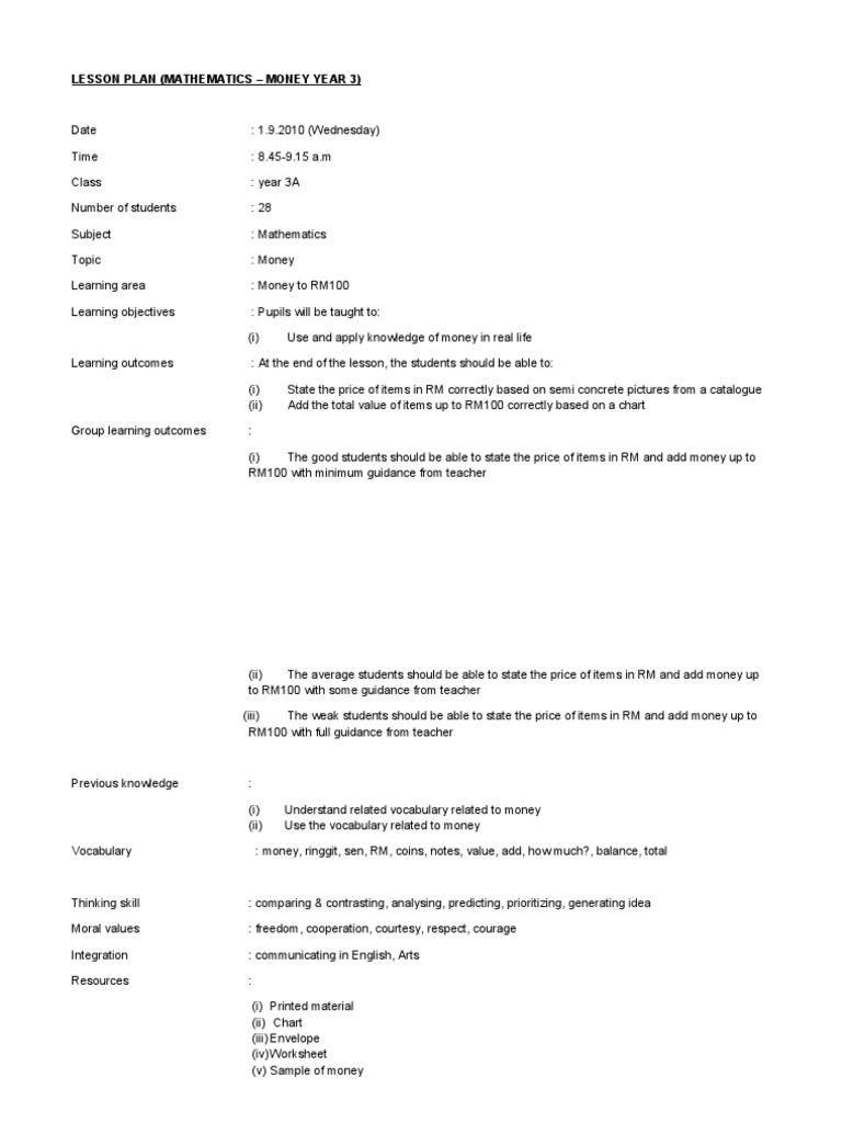 Teaching Money Concepts through Hands-On Activities | PDF | Teachers ...