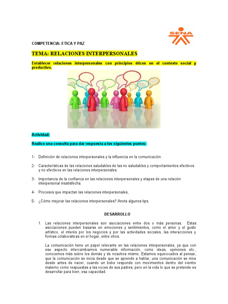 Actividad 3 - Relaciones Interpersonales-Yoana Leal Smith | PDF ...