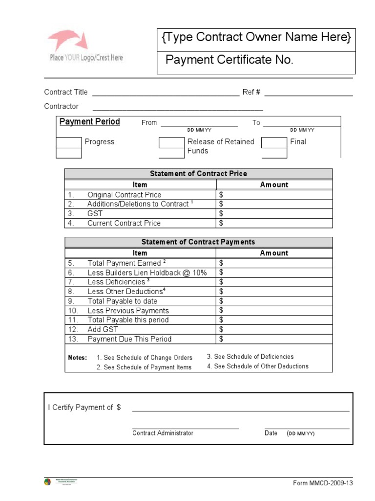 13 Payment Certificate | PDF