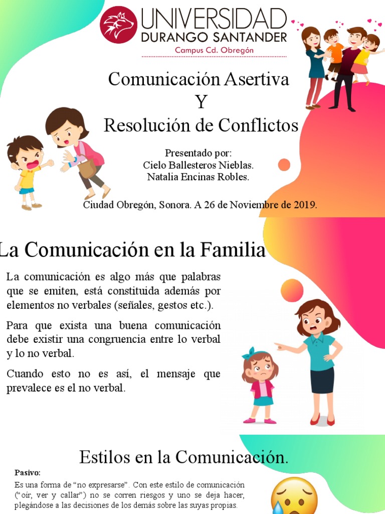 Comunicación Asertiva y Resolución de Conflictos | PDF | Adultos | Las ...