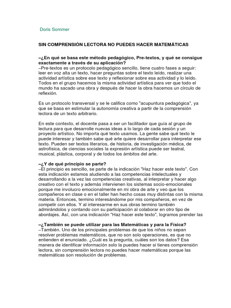 Compresion Lectora | PDF | Comprensión lectora | Enseñanza de matemática