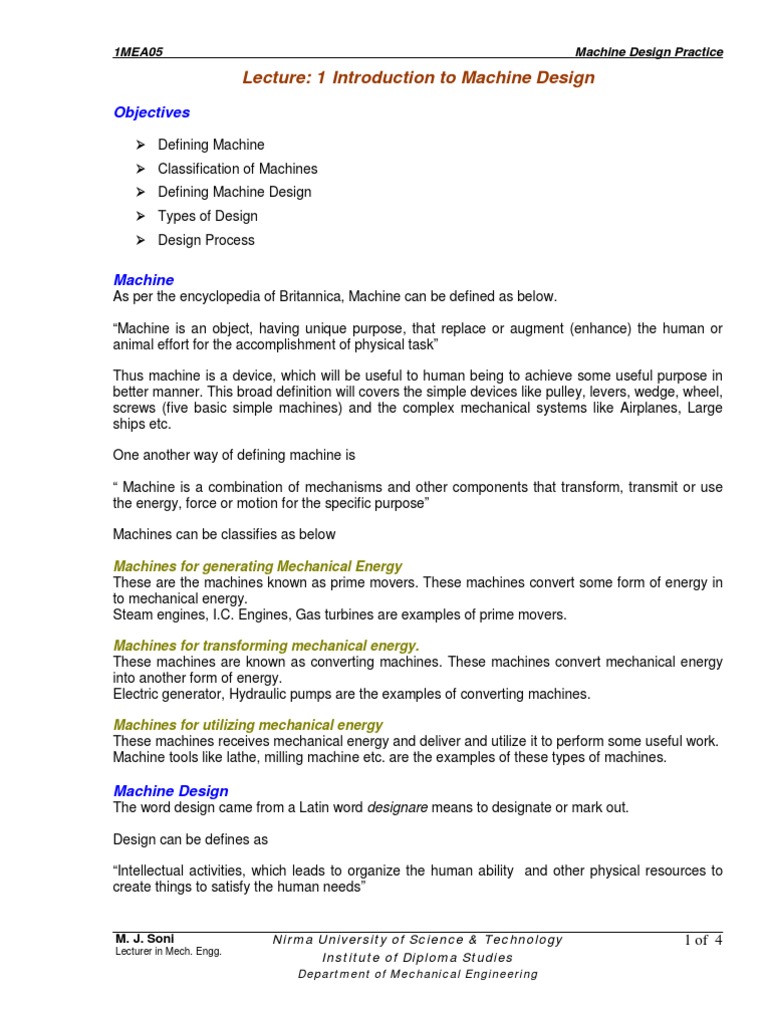 1 Lec MDP Introduction | PDF | Machines | Design