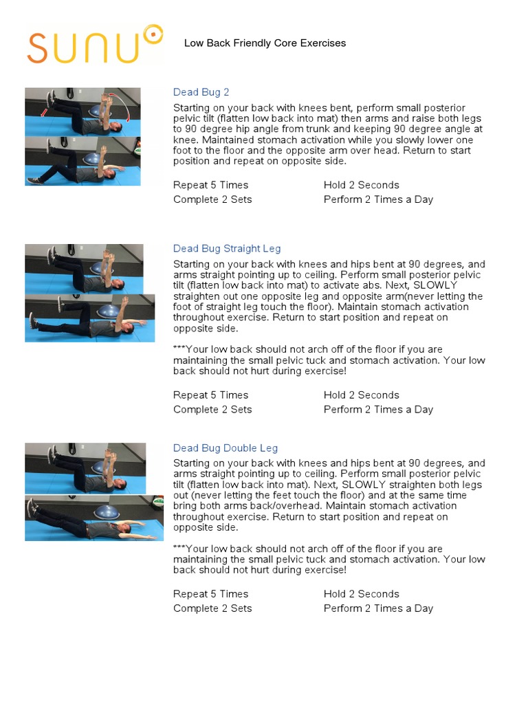 Low Back Home Exercise Program Under 40 Characters | PDF | Pelvis | Elbow