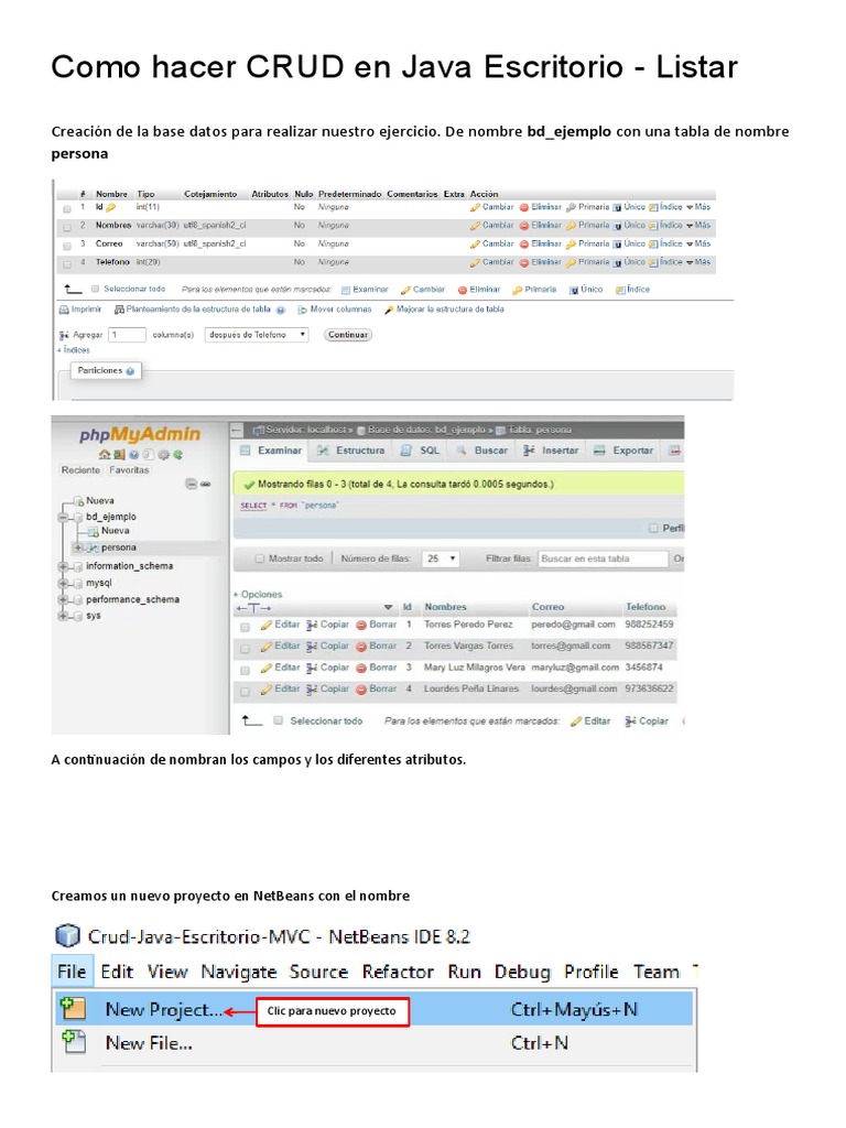 CRUD | PDF | Java (lenguaje de programación) | SQL
