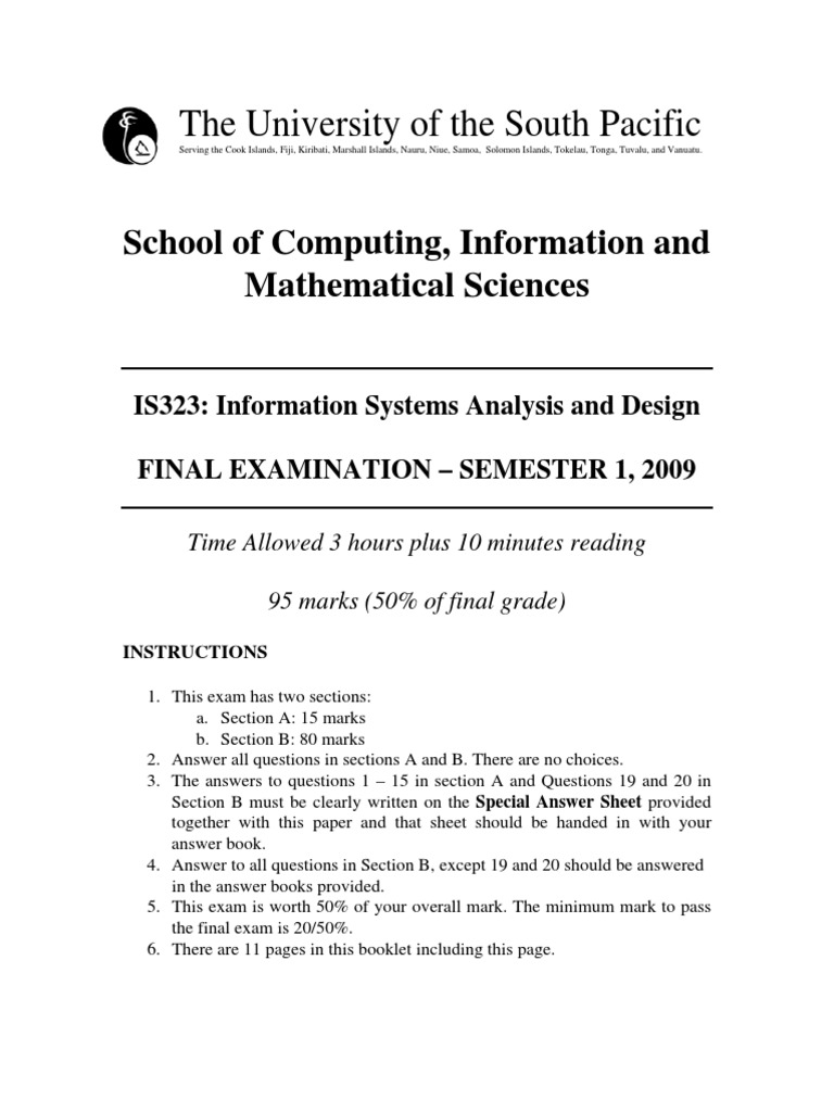 IS323 Exam: Info Systems Analysis | PDF | Class (Computer Programming ...