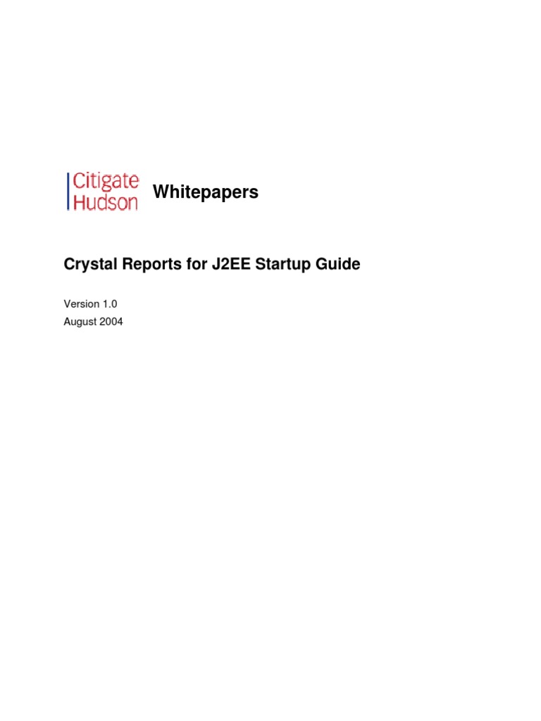 Generating Reports in J2EE Environments: An Overview of the Crystal Reports for J2EE Startup ...