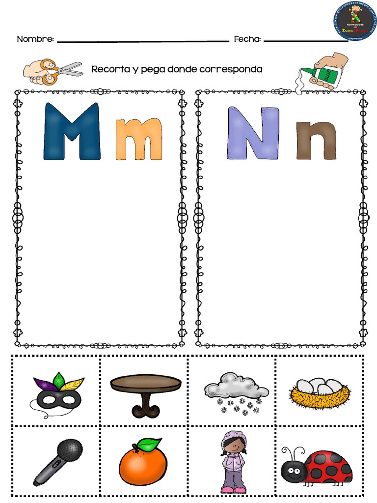 Fichas Abecedario Recorta y Pega 8 14 PDF | PDF | Artes del Lenguaje y ...