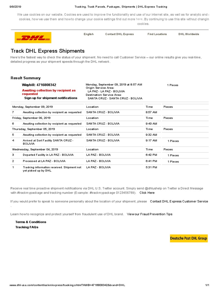Tracking, Track Parcels, Packages, Shipments - DHL Express Tracking ...