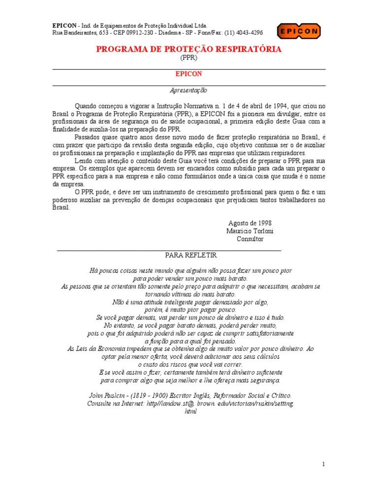 Modelo de PPR | PDF | Oxigênio | Gases