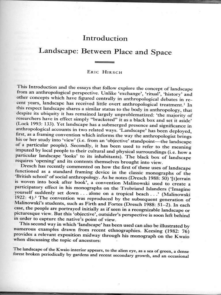 Anthropology of Landscape | PDF | Landscape | Anthropology