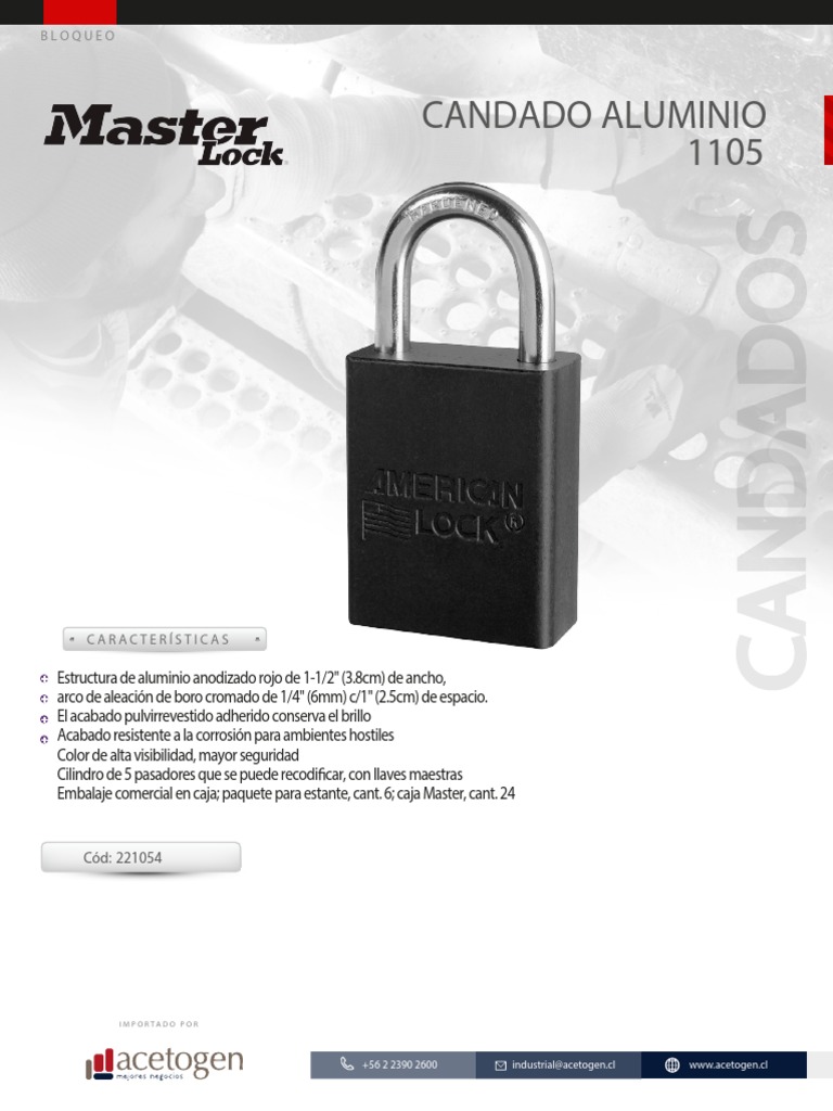 Candado Aluminio American Lock 1105 | PDF