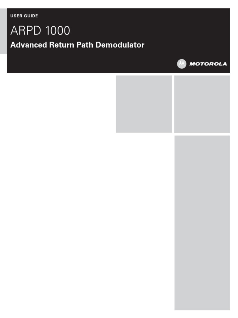 ARPD 1000 Motorola | PDF | Cable Television | Electromagnetic Interference