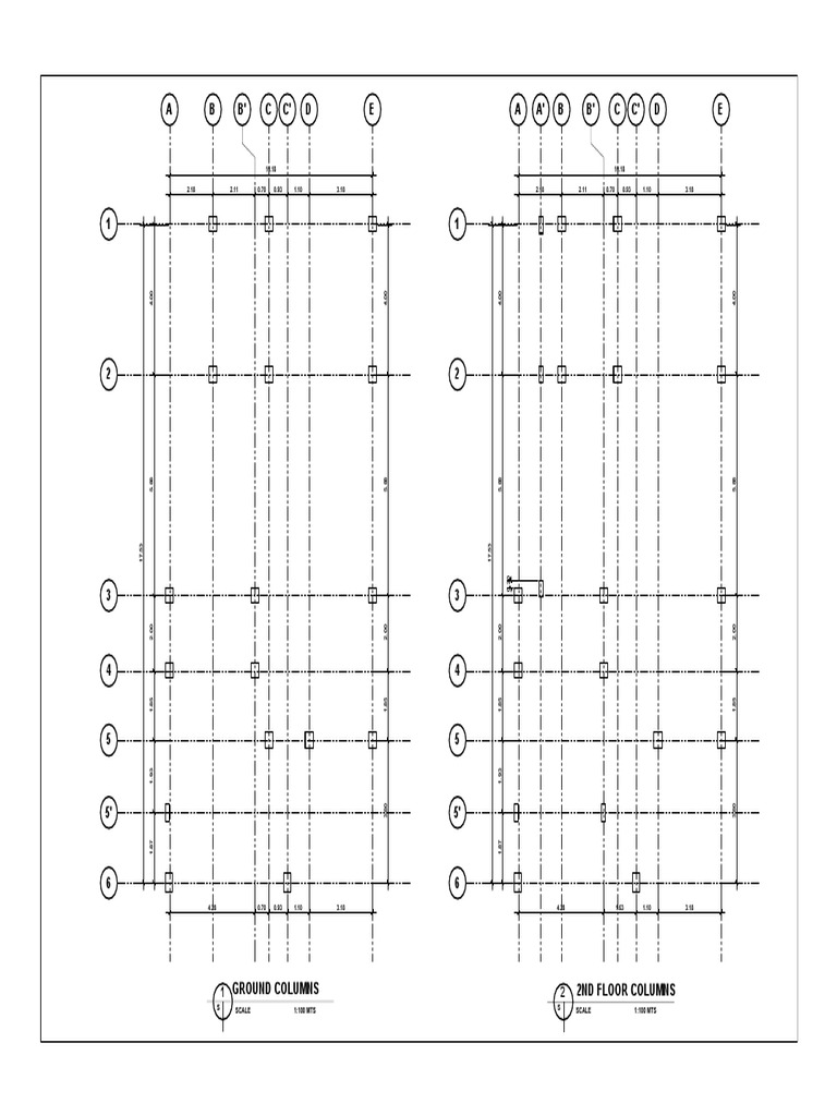 B B' E A C C' D B B' E A C C' D A': Ground Columns 2Nd Floor Columns | PDF