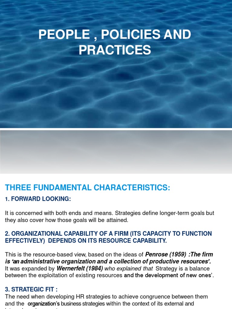 People Policy and Practices | PDF | Strategic Management | Goal