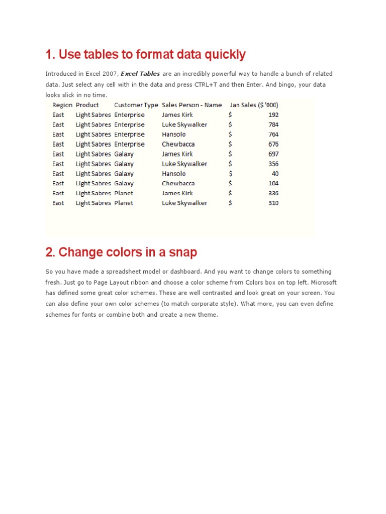 8 Tips For Formatting Your Workbook | PDF | Microsoft Excel | Spreadsheet