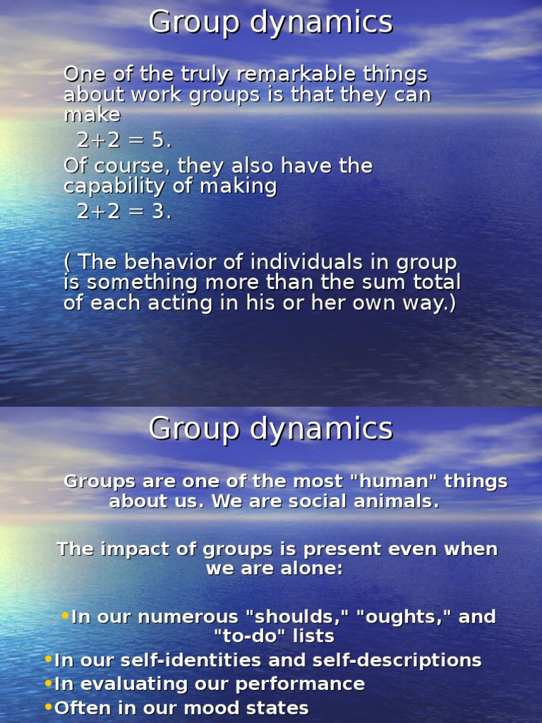 Group Dynamics Pdf Group Cohesiveness Goal