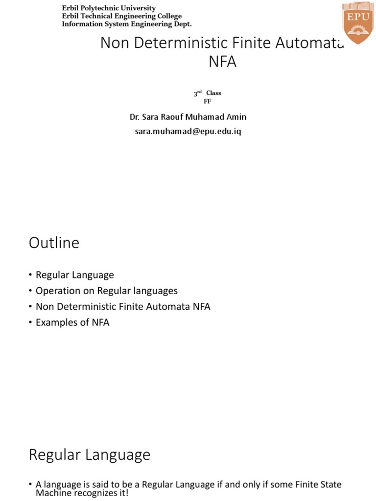 Week 4 NFA | PDF | Theory Of Computation | Discrete Mathematics Week 4 NFA | PDF | Theory Of Computation | Discrete Mathematics