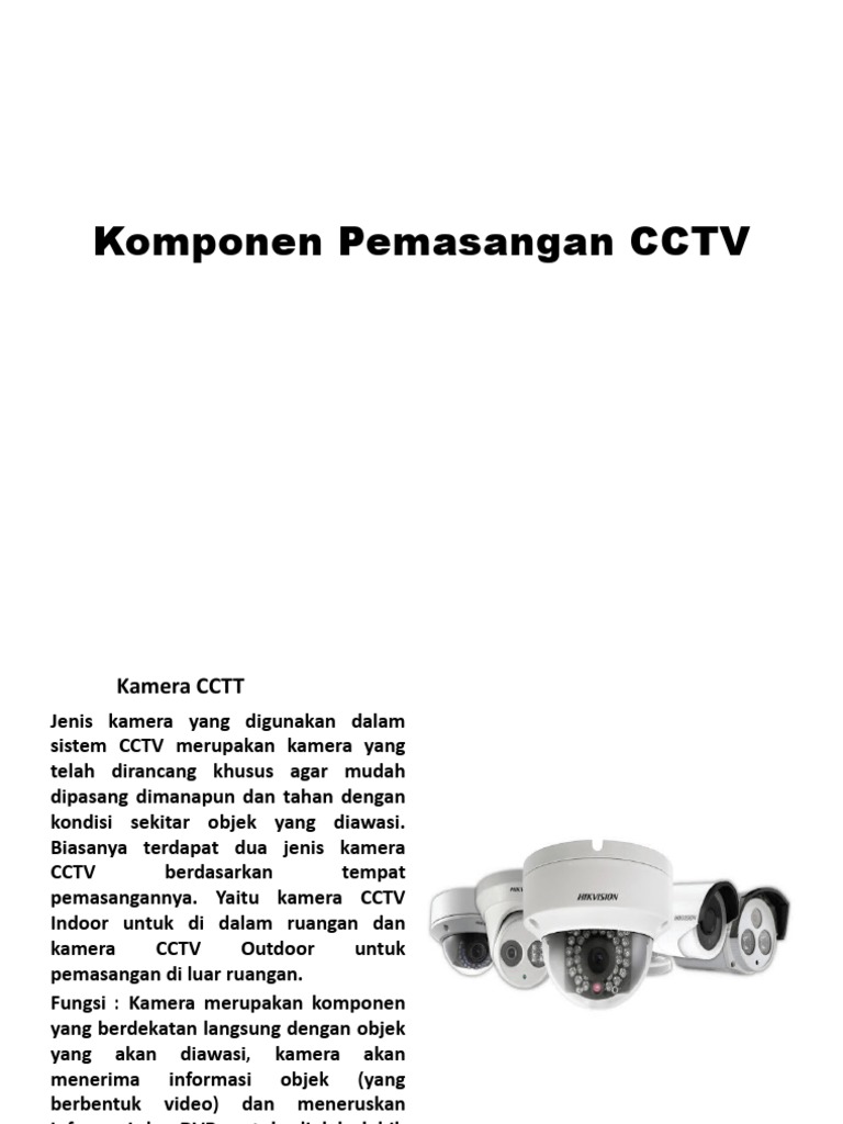 Materi Komponen Pemasangan CCTV | PDF
