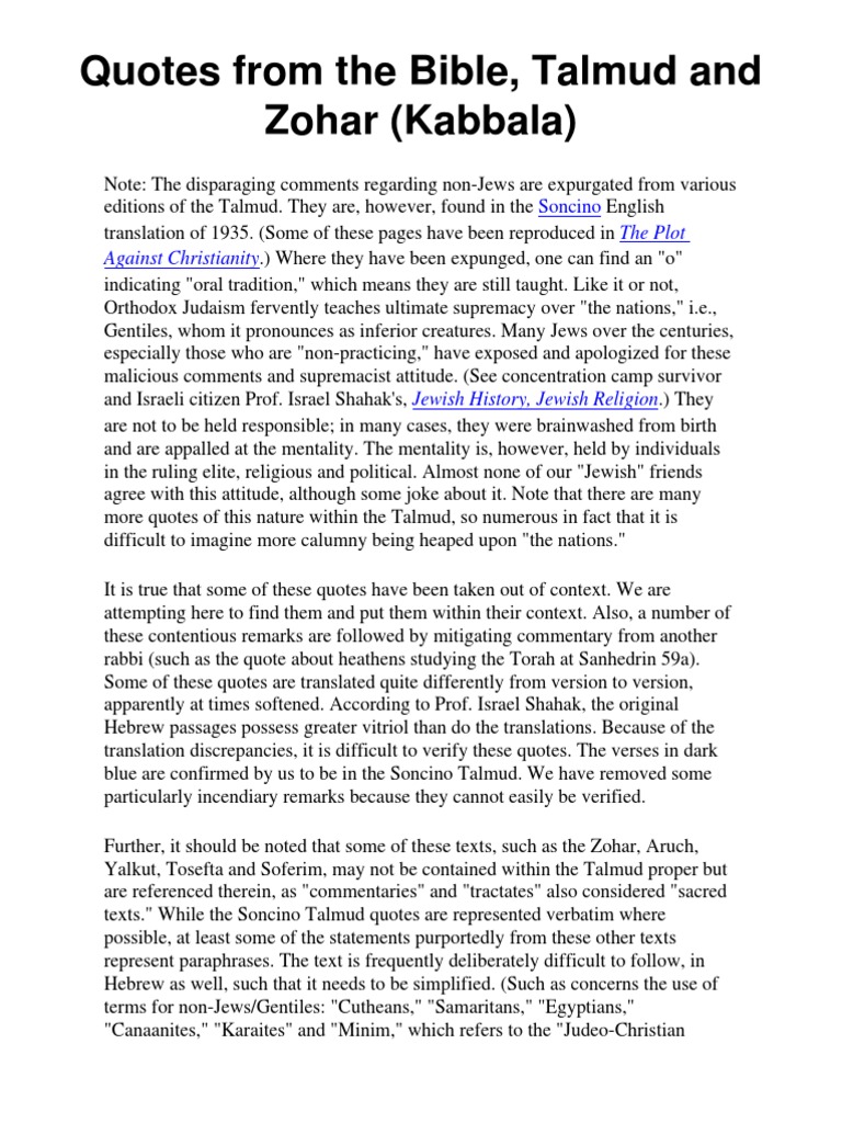 Bible Talmud Quotes | PDF | Gentile | Talmud