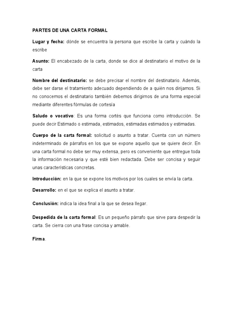 Partes de Una Carta | PDF