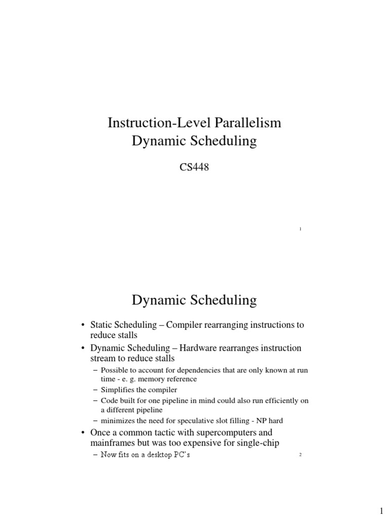 Instruction-Level Parallelism Dynamic Scheduling | PDF | Integrated Circuit | Electronics