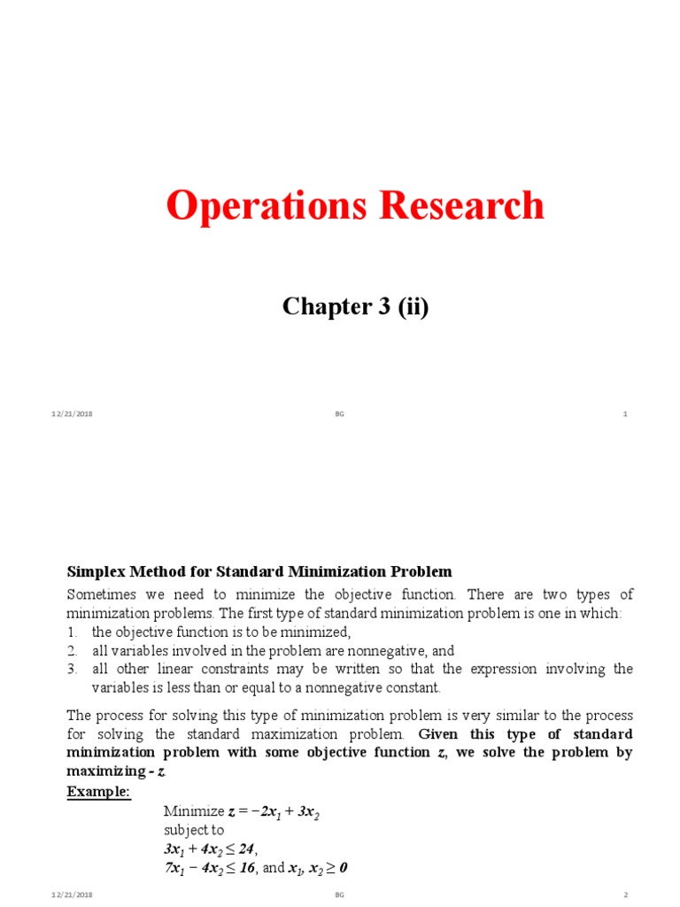 Operations Research: Chapter 3 (Ii) | PDF | Mathematical Optimization | Algorithms And Data ...