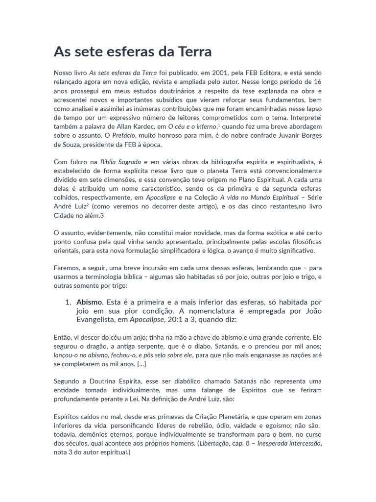 As Sete Esferas Da Terra | PDF | Espírito | Terra