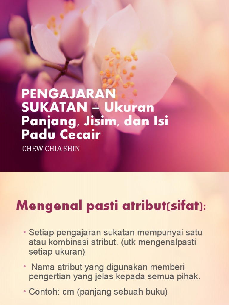 PENGAJARAN SUKATAN - Ukuran Panjang, Jisim | PDF
