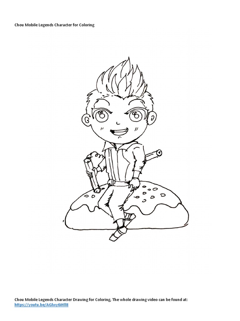Chou Mobile Legends Character Cartoon Drawing | PDF