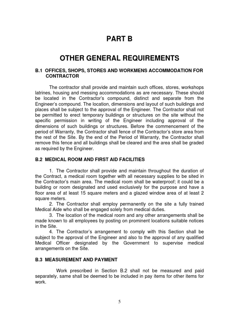 Part B Other General Requirements: B.1 Offices, Shops, Stores and ...