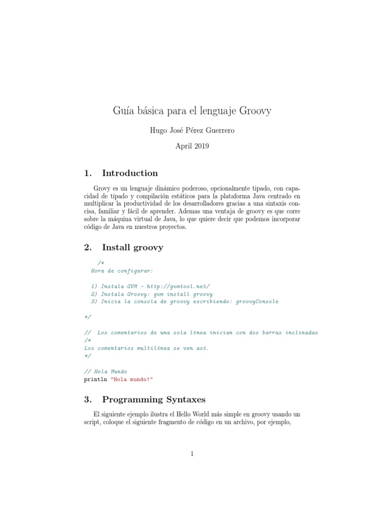 Groovy | PDF | Java (lenguaje de programación) | Modelos de computación