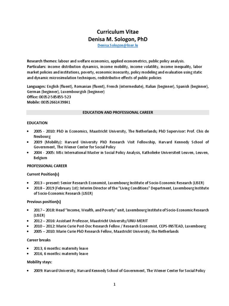 CV Denisa Sologon | PDF | Economic Inequality | Discrimination & Race ...