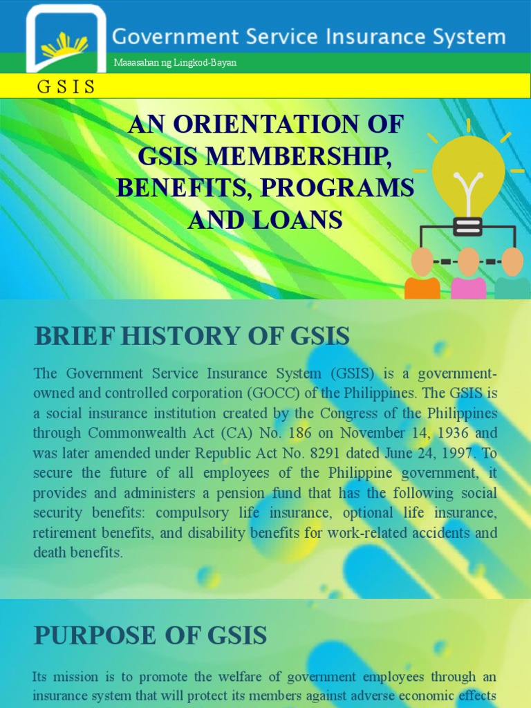 GSIS Membership and Benefits Overview | PDF | Life Insurance | Loans