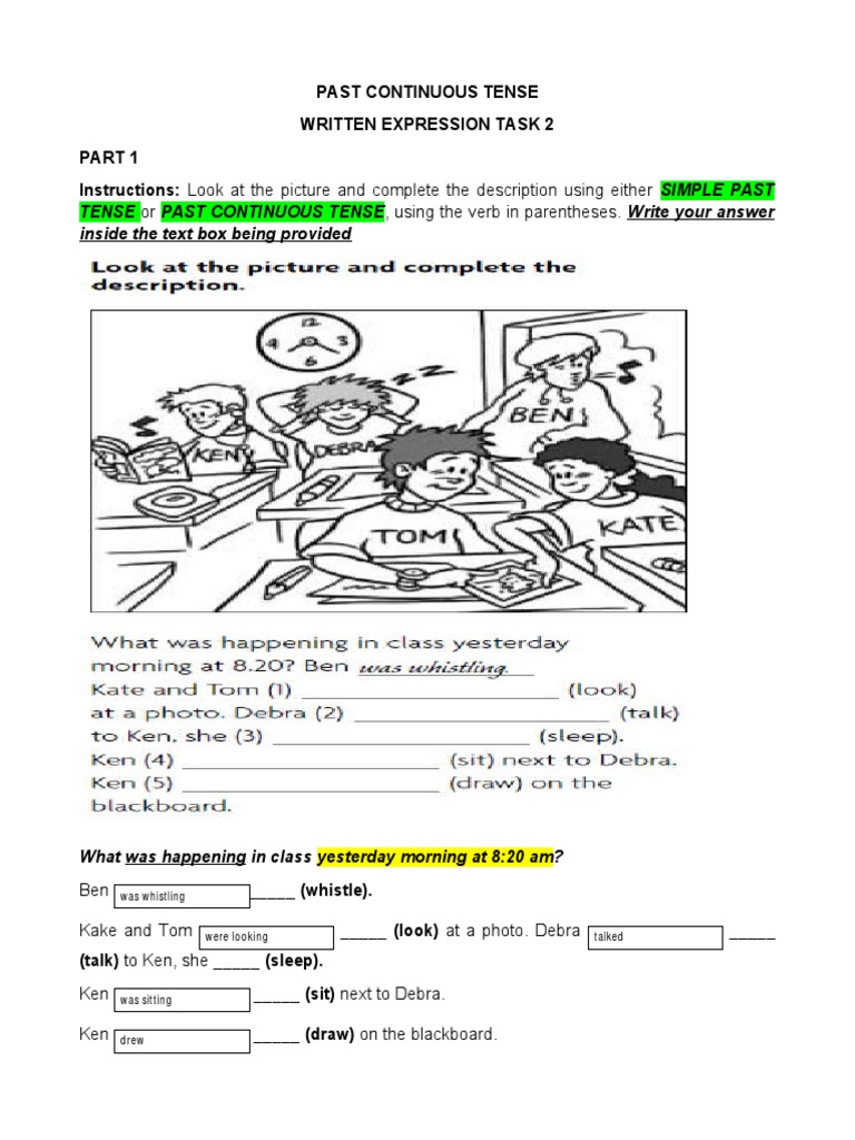 Past Continuous vs. Simple Past Exercise | PDF