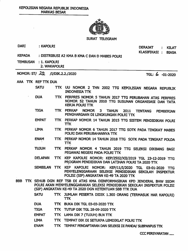 Stwo Sip Angkatan Ke-49 T.A. 2020 | PDF