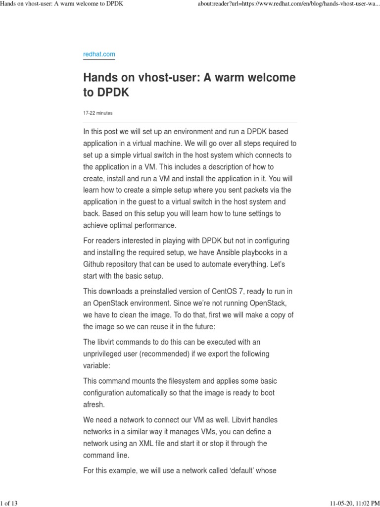 Vhost-User RH3 | PDF | Device Driver | Virtual Machine