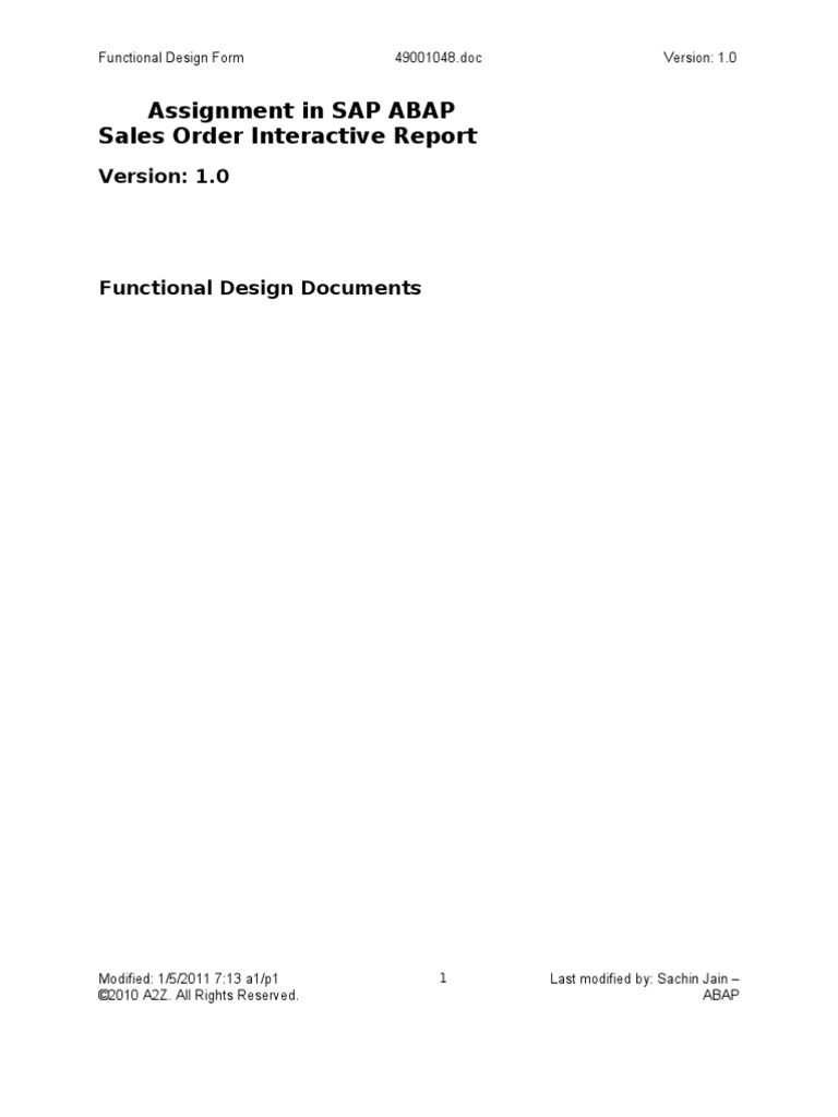 Abap Assignment Sales Order Interactive Report Pdf Parameter